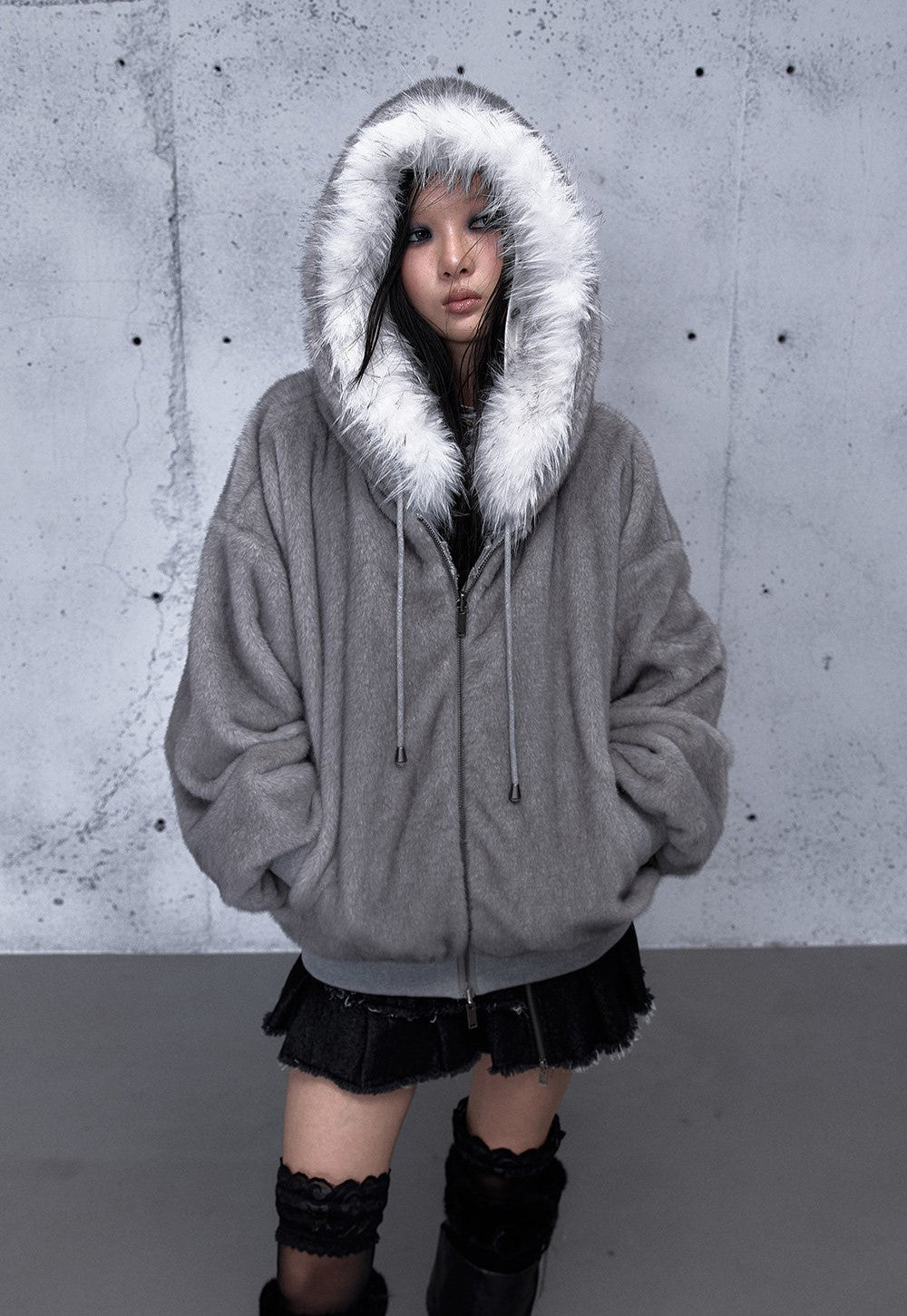 Street Punk Hooded Reversible Plush Sweatshirt Jacket NOR0233 – Young ...